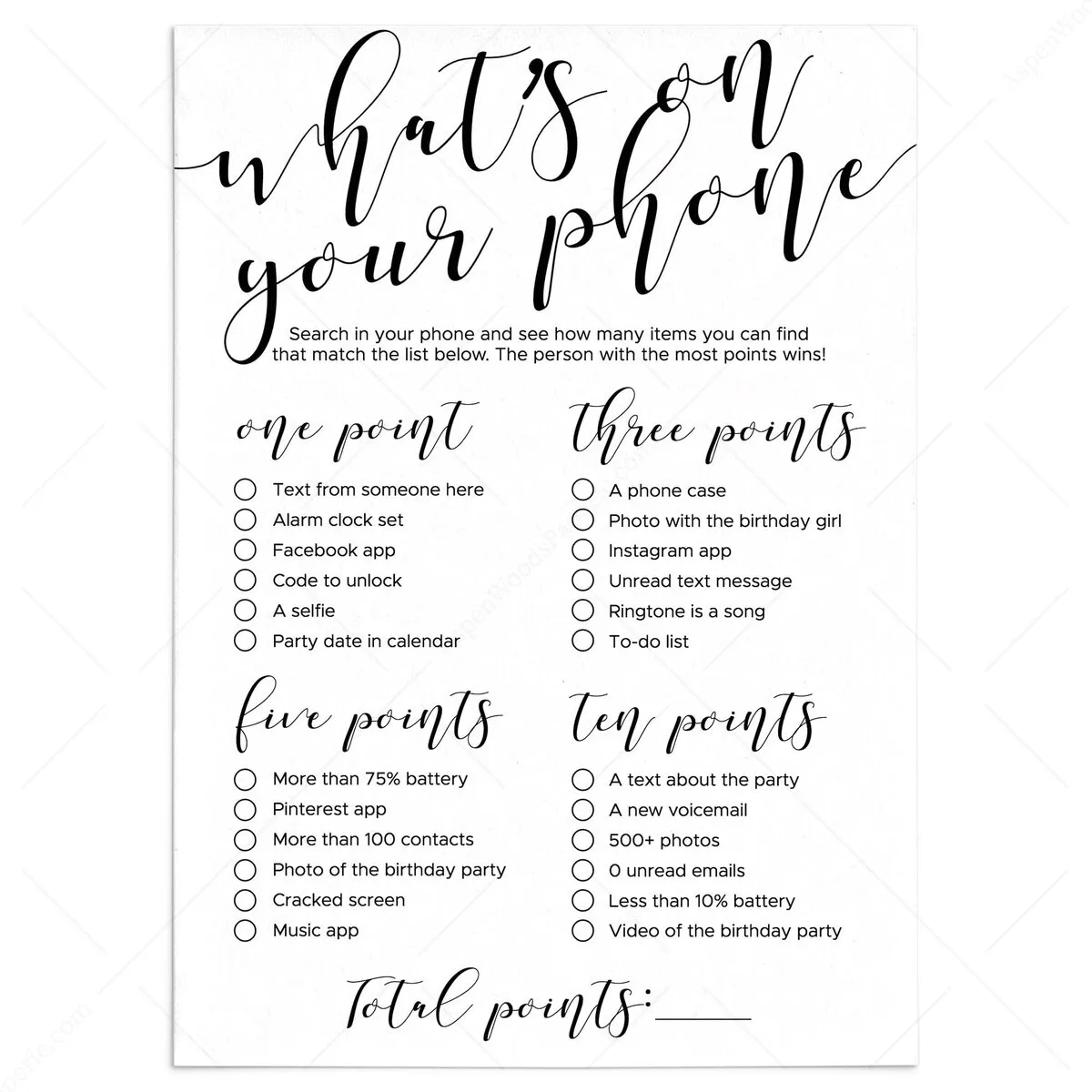 Whats On Your Phone Birthday Game for Her | Bday Bash Game