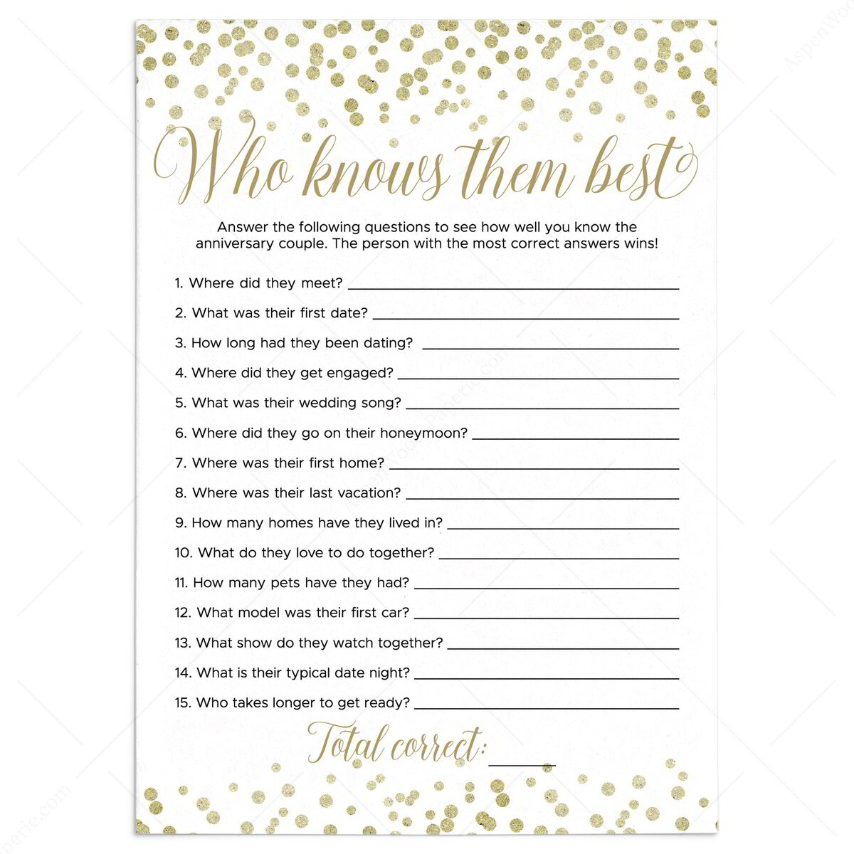Who Knows the Couple Best Game | Wedding Anniversary Game