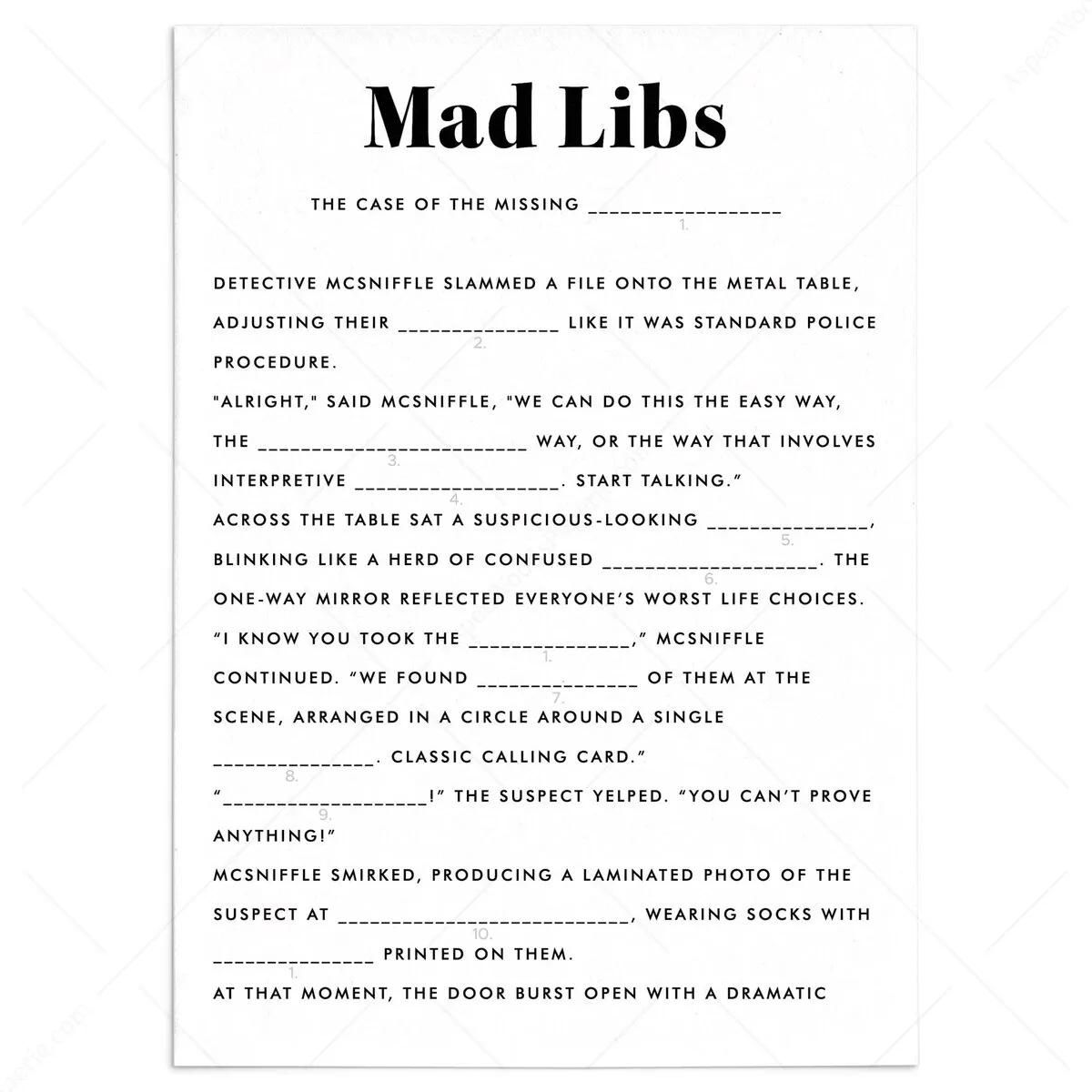 Hilarious Mad Libs Fill in the Blanks Story | Icebreaker Game