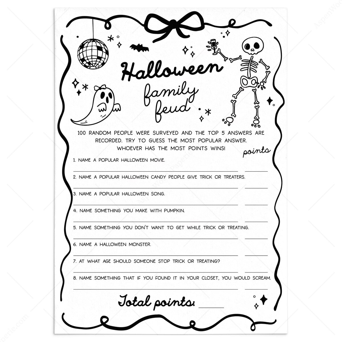 Disco Halloween Party | Family Feud Questions and Answers
