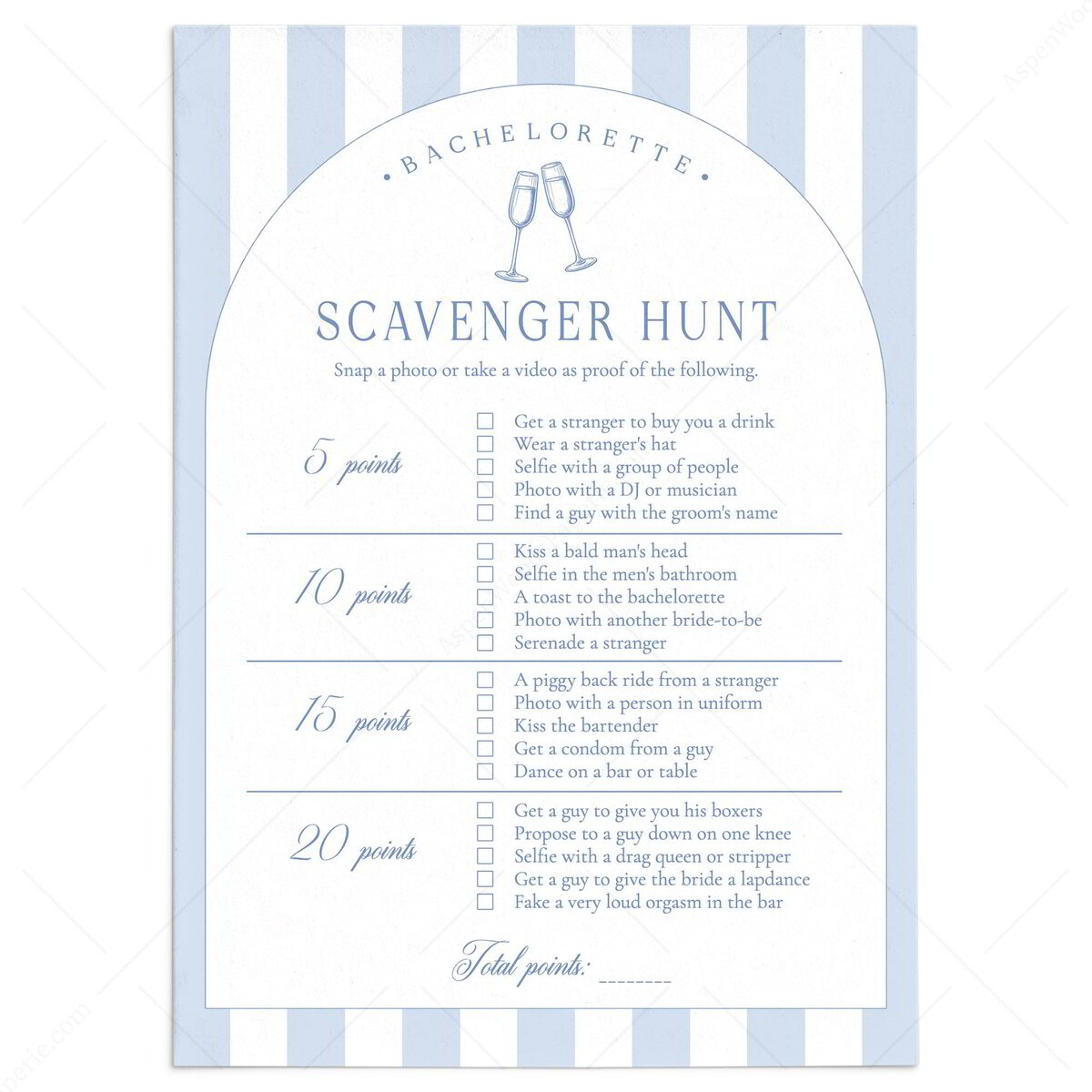 Coastal Bach Club Scavenger Hunt Game Sheets | Print at Home