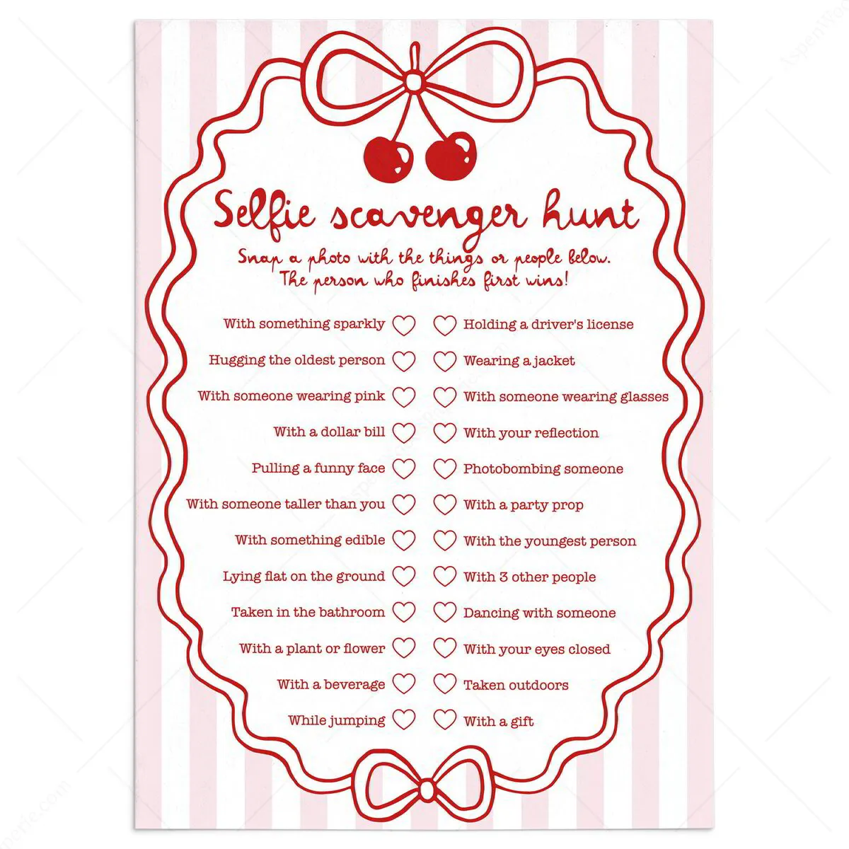 Selfie Scavenger Hunt Game | Girls Game Night Ideas