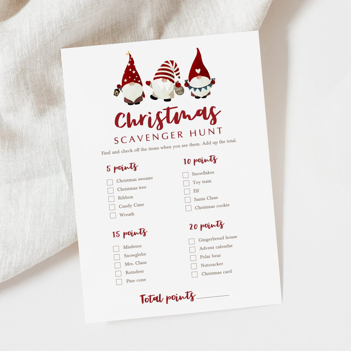 Holiday Scavenger Hunt for Kids and Adults | Funny Gnomes