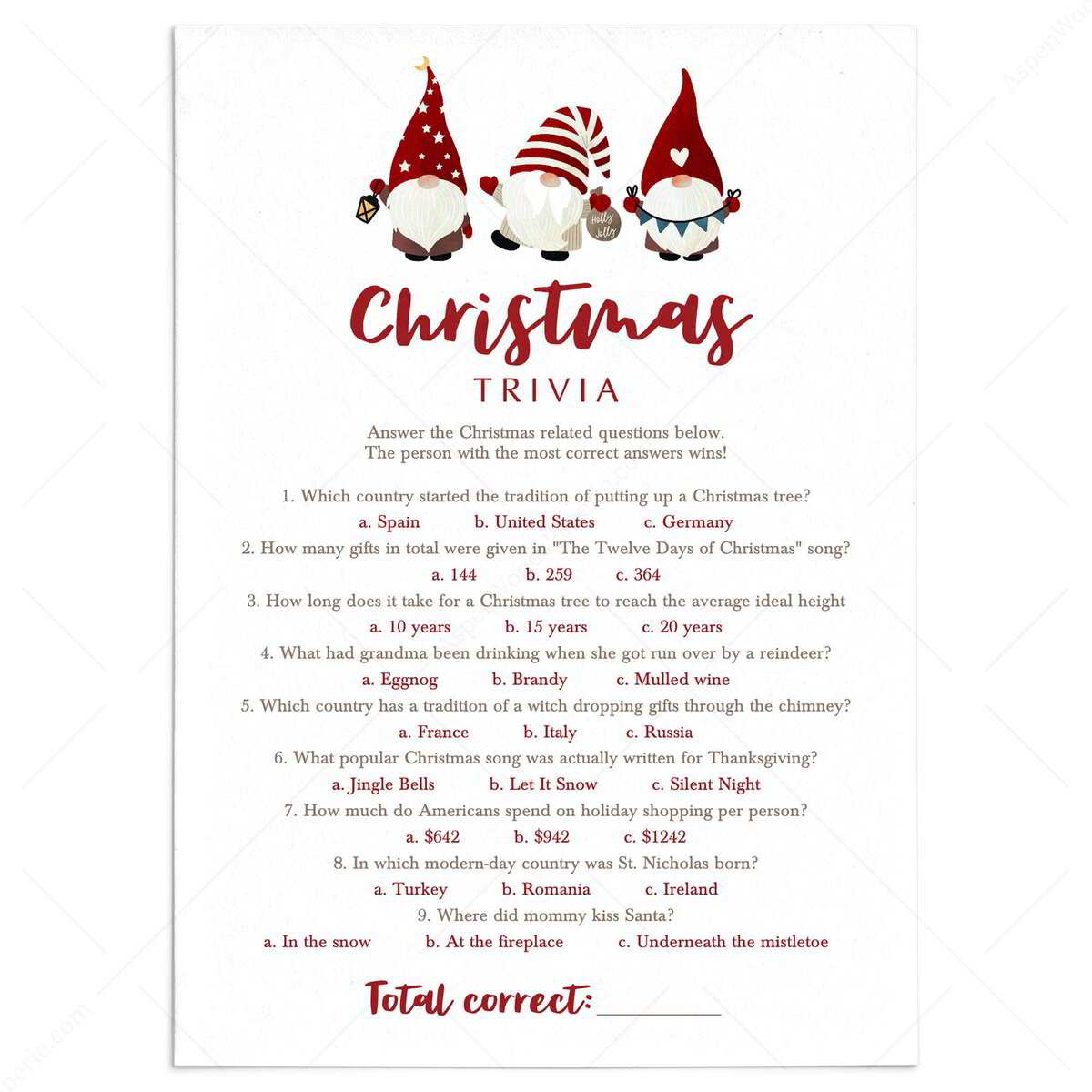 Festive Christmas Holiday Trivia | Multiple Choice Questions