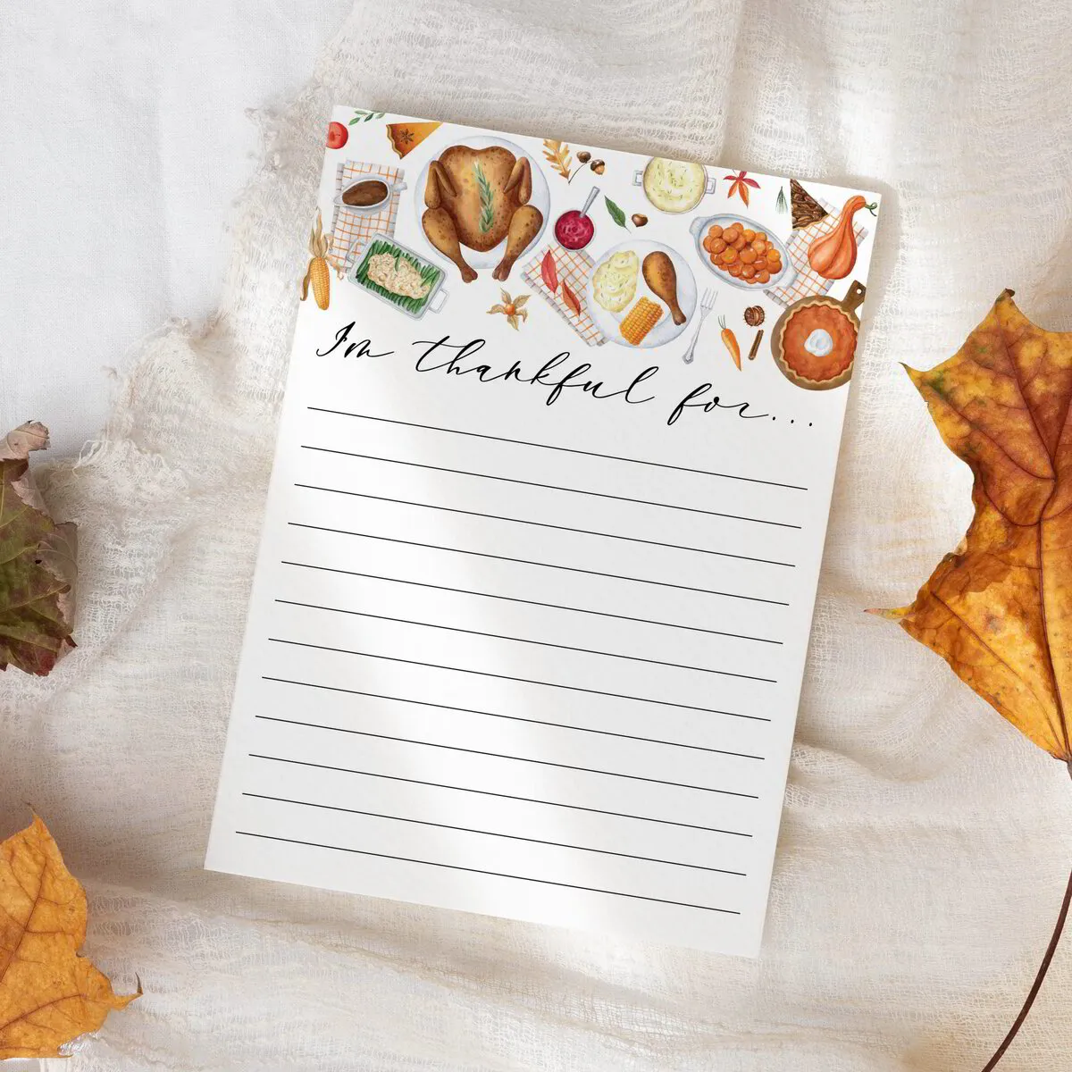 I Am Thankful For Card | Printable Thanksgiving Cards | Download Now
