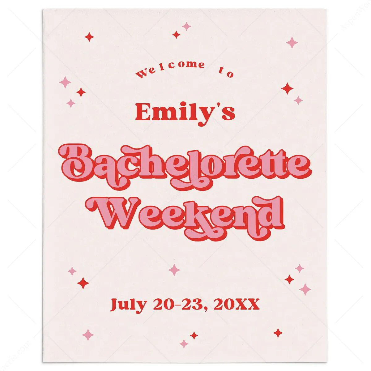 Retro Bachelorette Weekend Welcome Sign | Editable Template