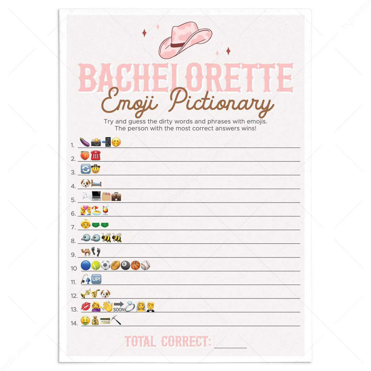 Imprimibles De Emojis Pictionary