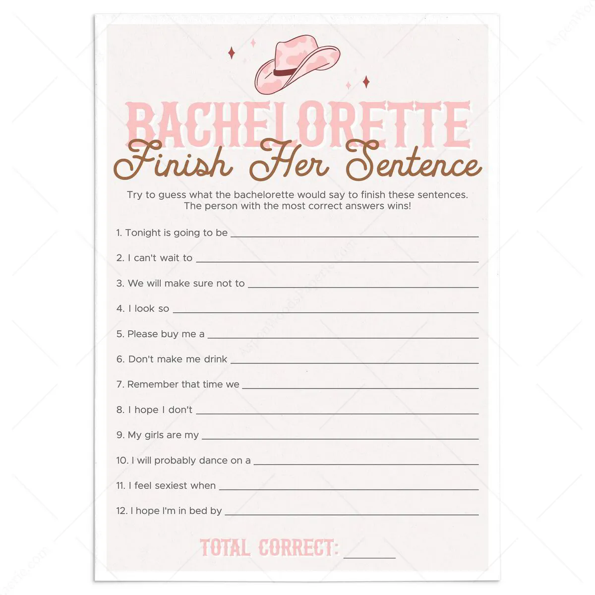 Finish the Bachelorette's Sentence Game | Country Hens Night