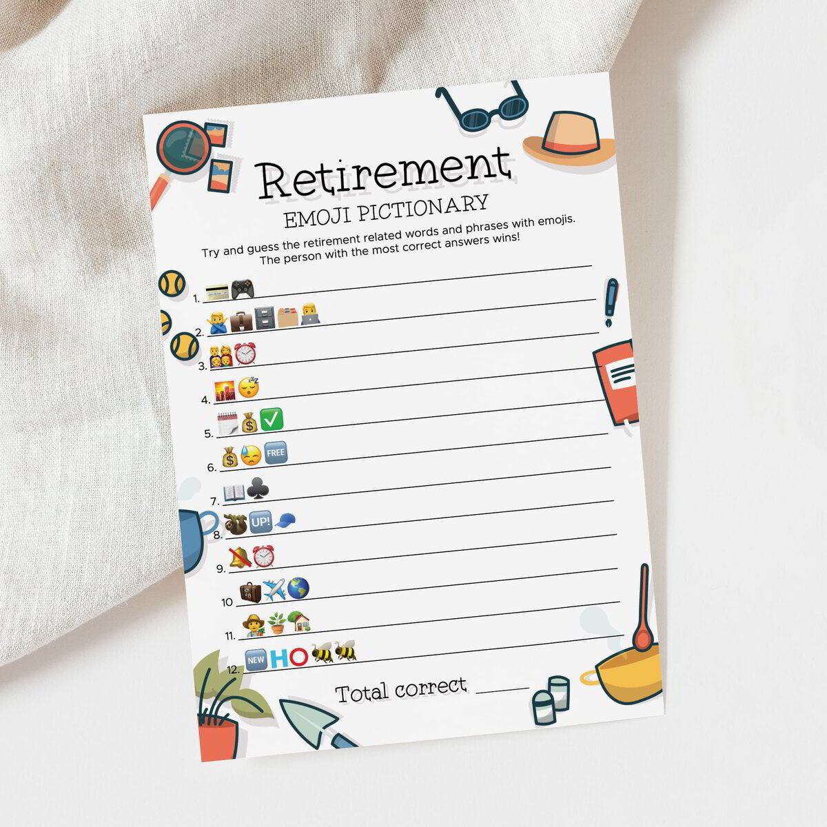 Emoji Pictionary Printable | Fun Games for a Retirement Party