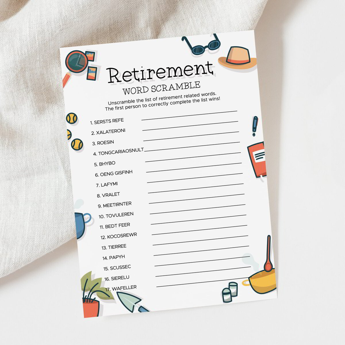 Suprise Retirement Party Word Scramble Game Printable | Download Now