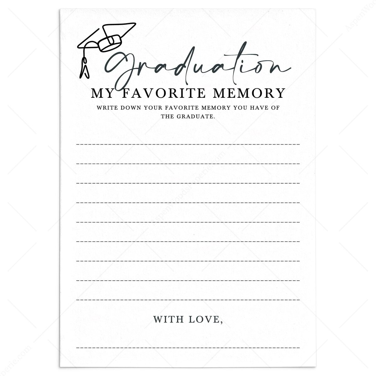 My Favorite Memory of the Graduate Cards | Printable