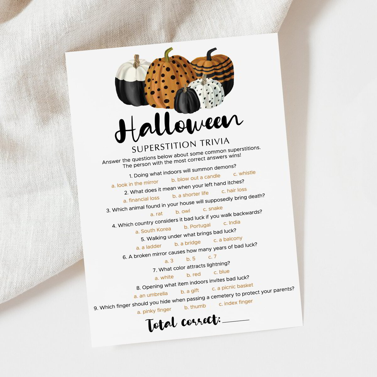 Superstition Trivia Questions and Answers | Pumpkin Halloween