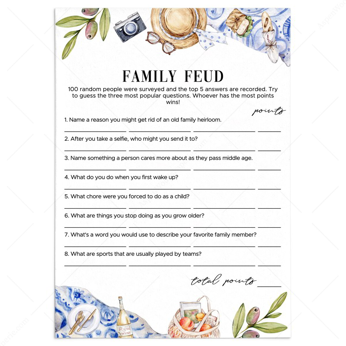 Friendly Family Feud Questions and Answers | Family Themed