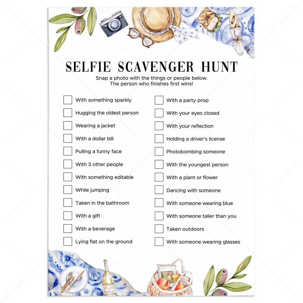 Family Gathering Selfie Scavenger Hunt Game | For All Ages
