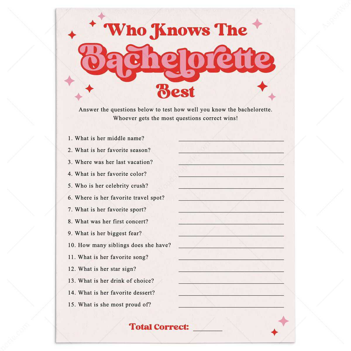 Who Knows the Bachelorette Best Quiz | Groovy Bachelorette Theme
