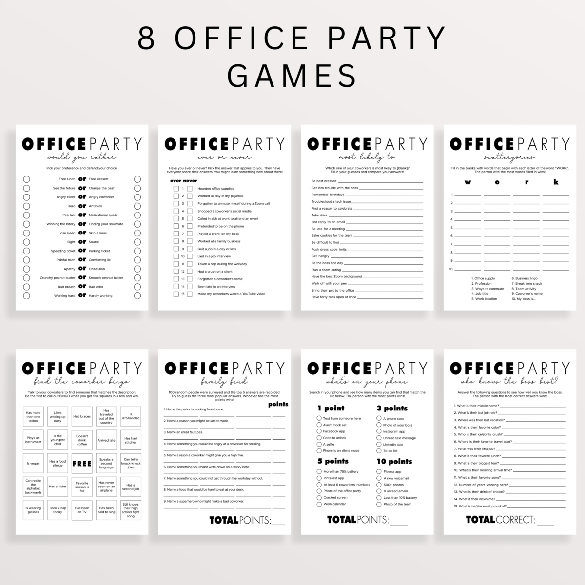 Editable Games For Office Party Ideas Minimalist Themed Editable Games For Office Party Ideas Minimalist Themed