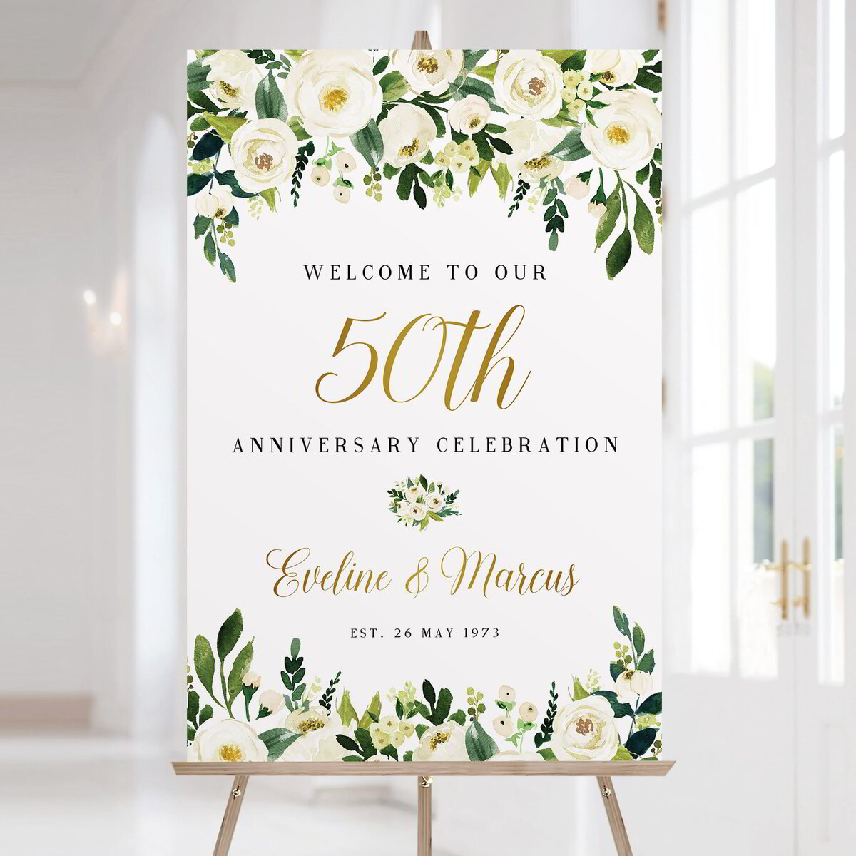 Welcome To Our Anniversary Sign Printable | Editable Template
