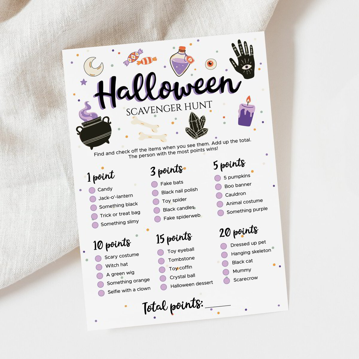 Spooky Halloween Scavenger Hunt Printable | Witch Theme