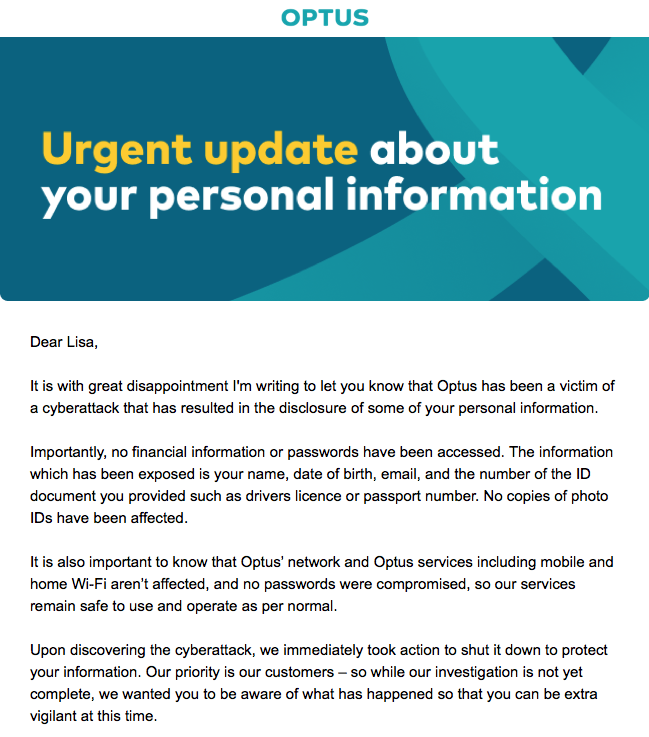 OPTUS CYBER ATTACK – WHAT YOU SHOULD DO?